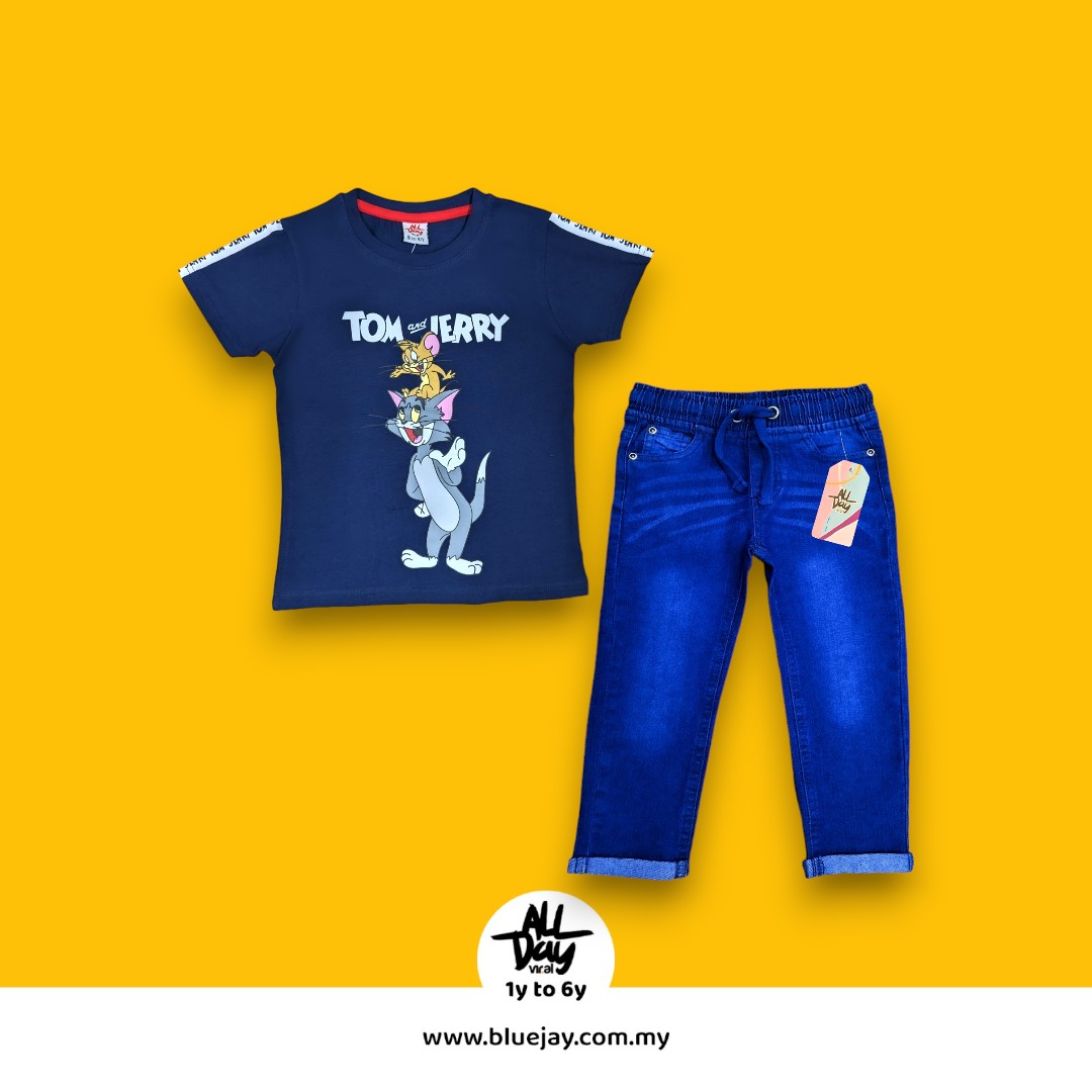 All Day Viral Top-Bottom Set - Blue Jay